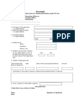 RTI Application Format Sample | PDF