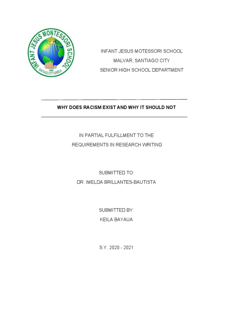 Why Does Racism Exist and Why It Should Non | PDF | Survey Methodology ...