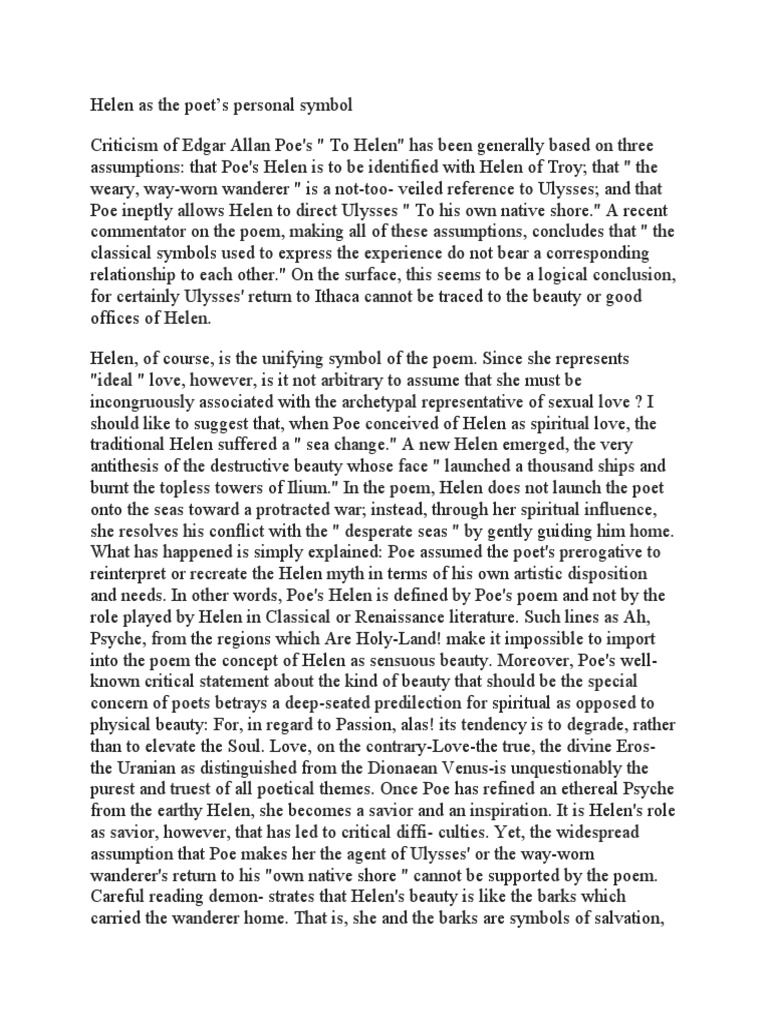 Helen | PDF | Helen Of Troy | Poetry