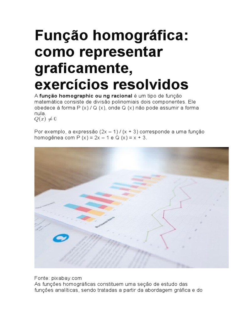 Função homográfica | PDF | Função (Matemática) | Domínio de denominação ...
