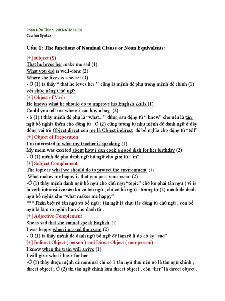 Syntax-ĐỀ-CƯƠNG- | PDF