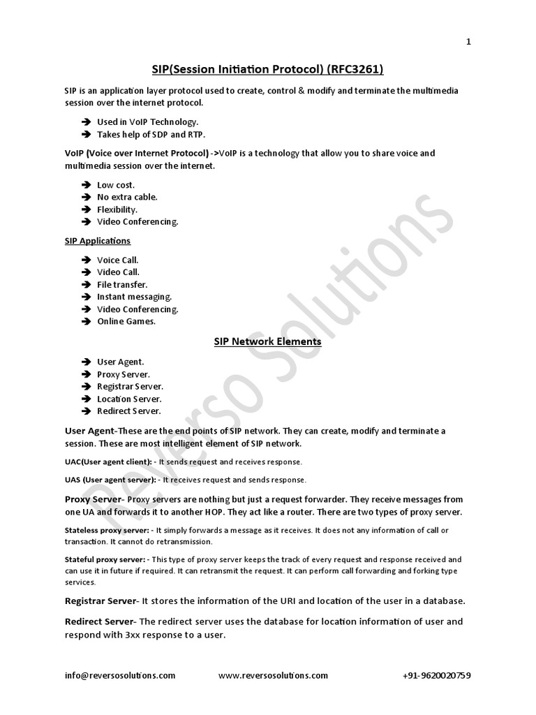 SIP (Session Initiation Protocol) (RFC3261) | PDF | Session Initiation Protocol | Computer Data