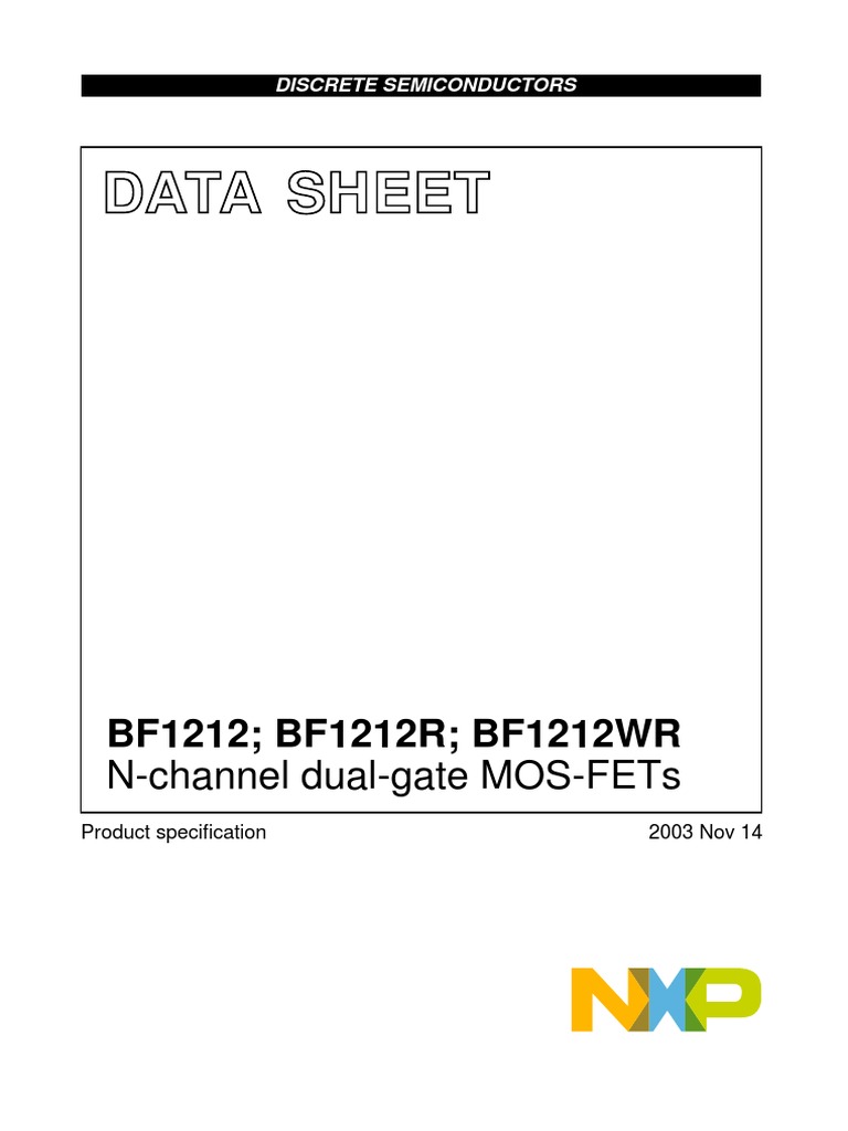 Data Sheet: BF1212 BF1212R BF1212WR | PDF | Field Effect Transistor ...