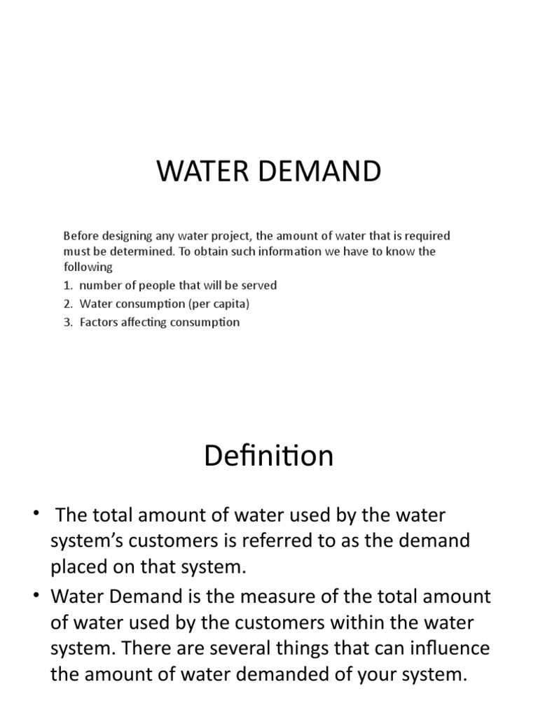 Water Demand | PDF | Water | Water Supply