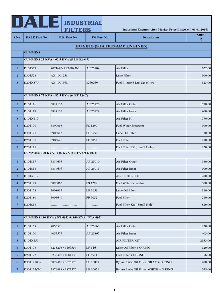 DG Sets (Stationary Engines) | PDF | Machines | Separation Processes