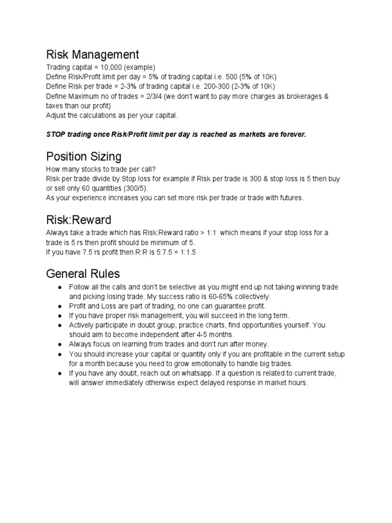 Risk Management Principles | PDF