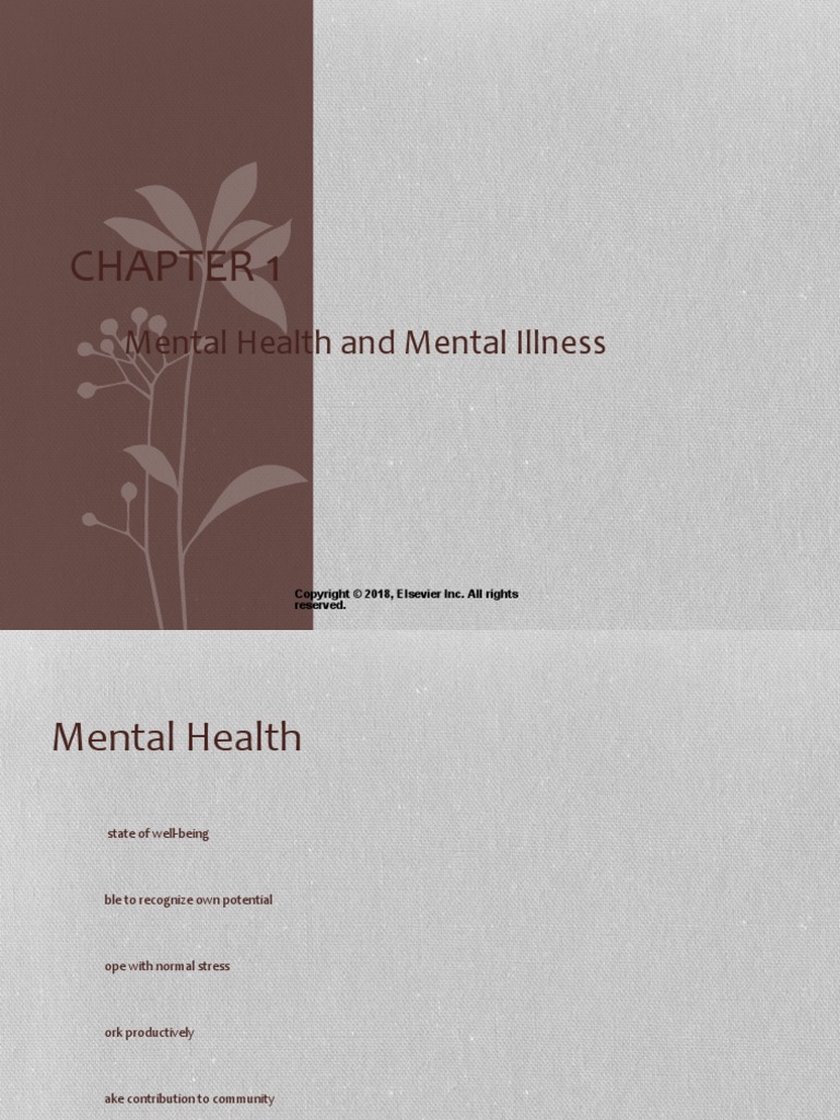 CH 1 Mental Health Student Slides | PDF | Mental Disorder | Nursing
