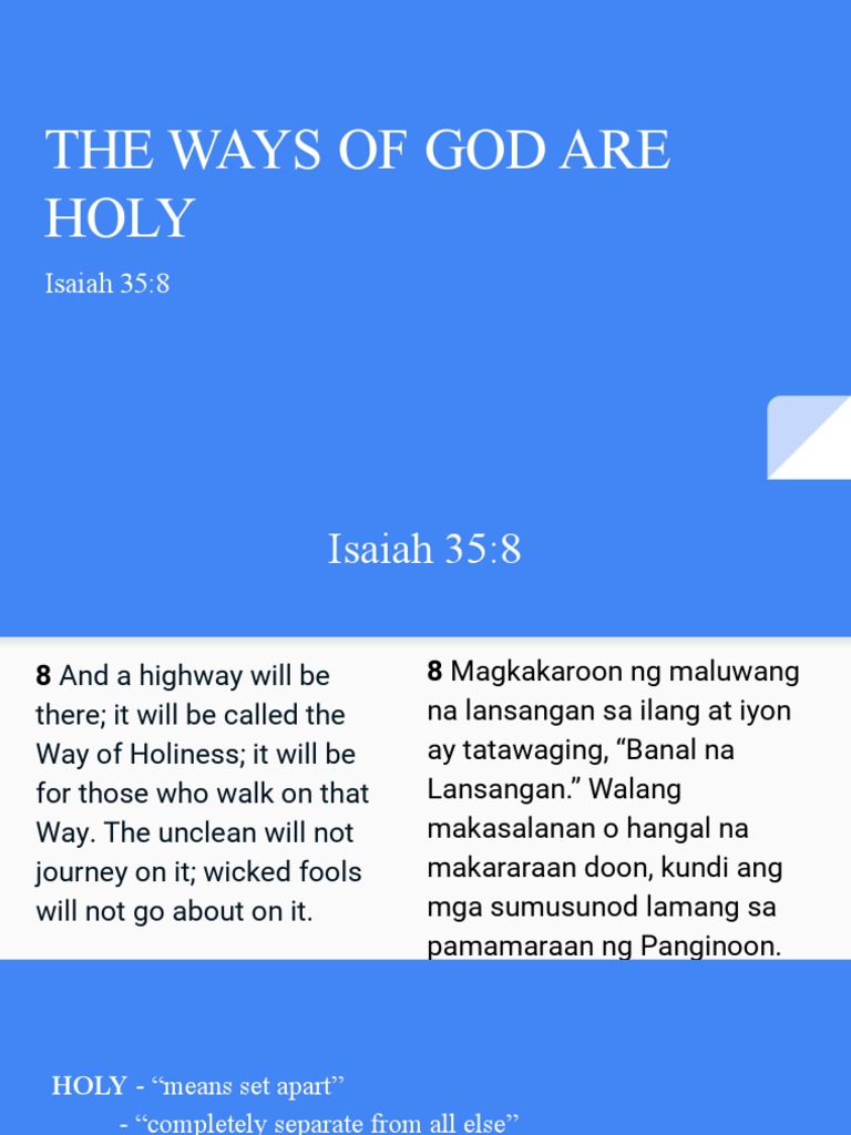 The Ways of God Are Holy 1 | PDF | Faith | Moses