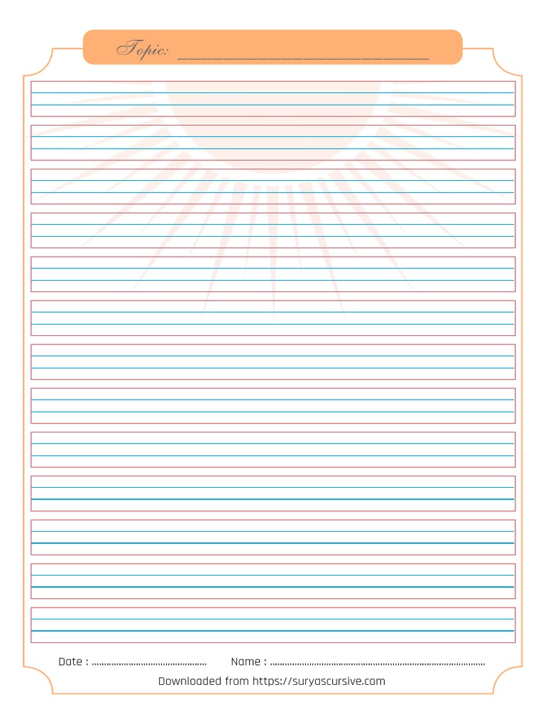 Blank 4 Lined Worksheet | PDF