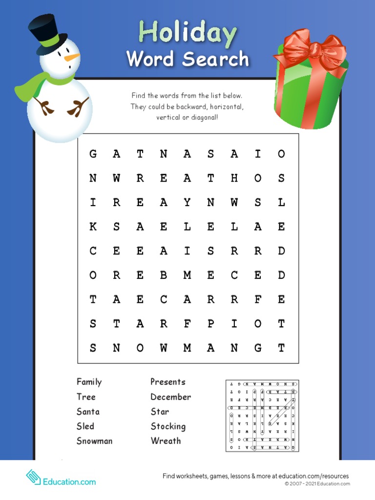 Holiday Word Search 1 | PDF | Word Puzzles