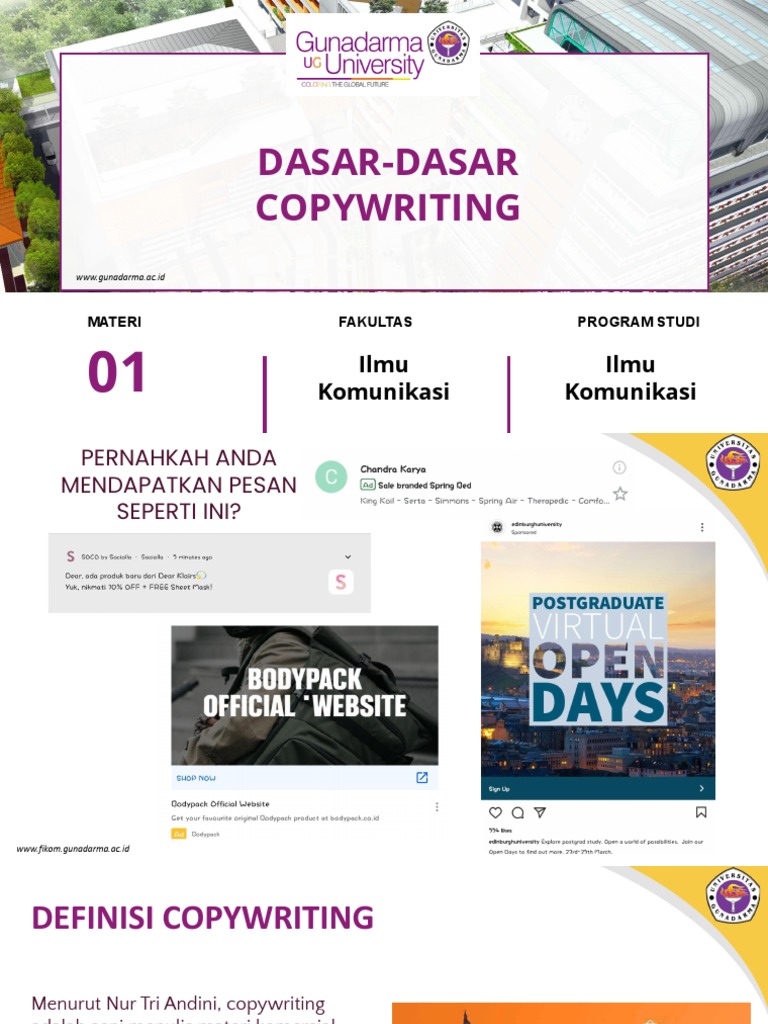 Materi 1 - Dasar-Dasar Copywriting | PDF