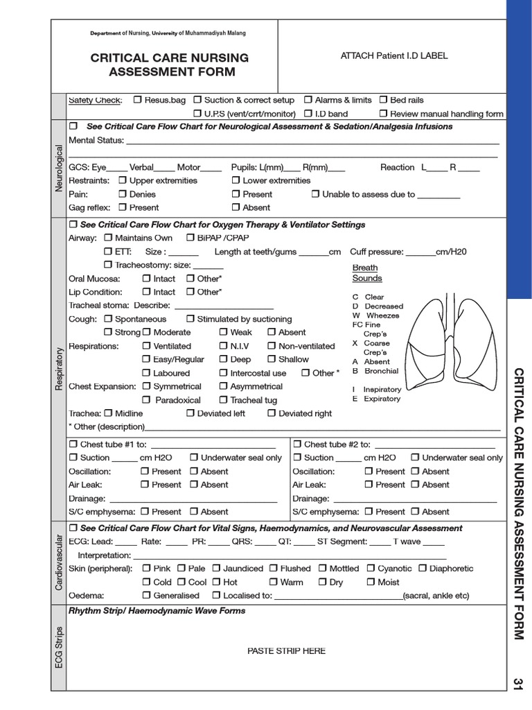 Format Pengkajian Icu | PDF | Intensive Care Medicine | Electrocardiography