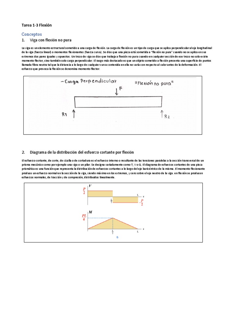Tarea 1-3 Flexión | PDF | Doblar | Física Aplicada e Interdisciplinaria
