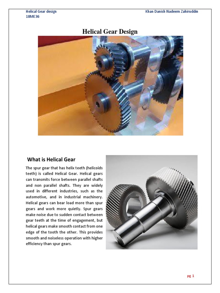 Report On Helical Gear Design | PDF | Gear | Stress (Mechanics)
