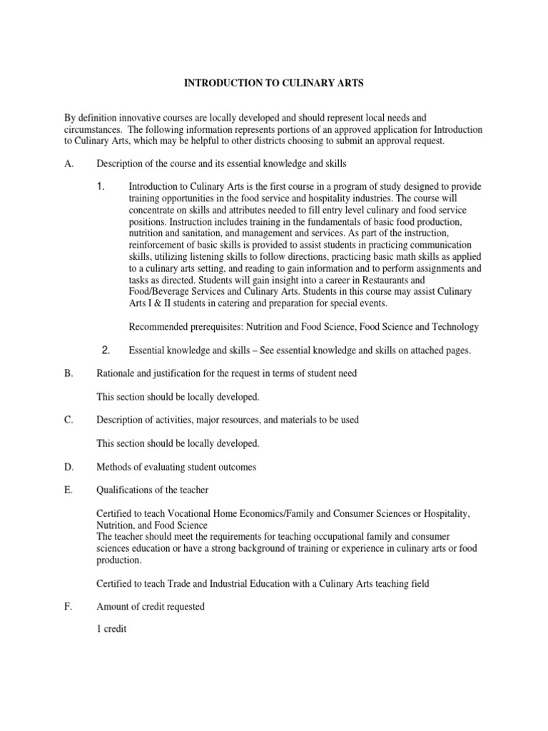 Introduction To Culinary Arts | Download Free PDF | Foods ...