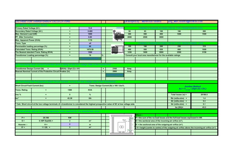 Distribution Transformer Design Calculations | PDF | Transformer ...