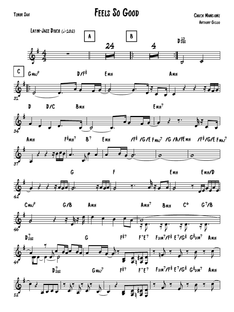 Feels So Good - Tenor Sax | PDF