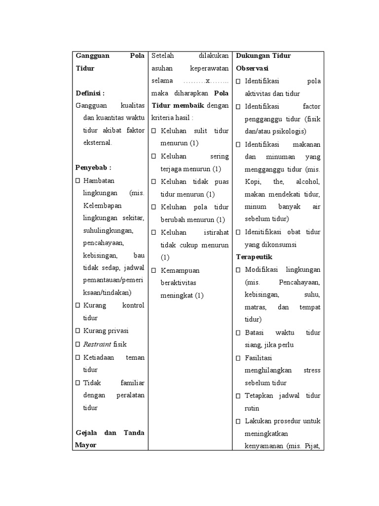 Gangguan Pola Tidur | PDF