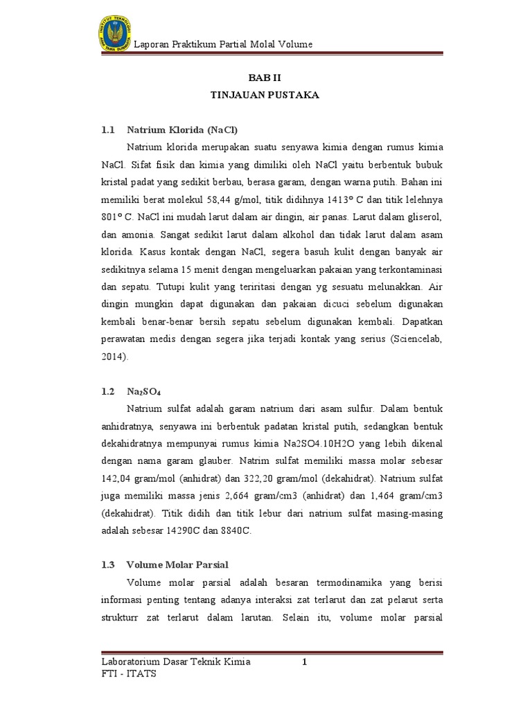 Bab 2 (Partial Molal Volume) | PDF