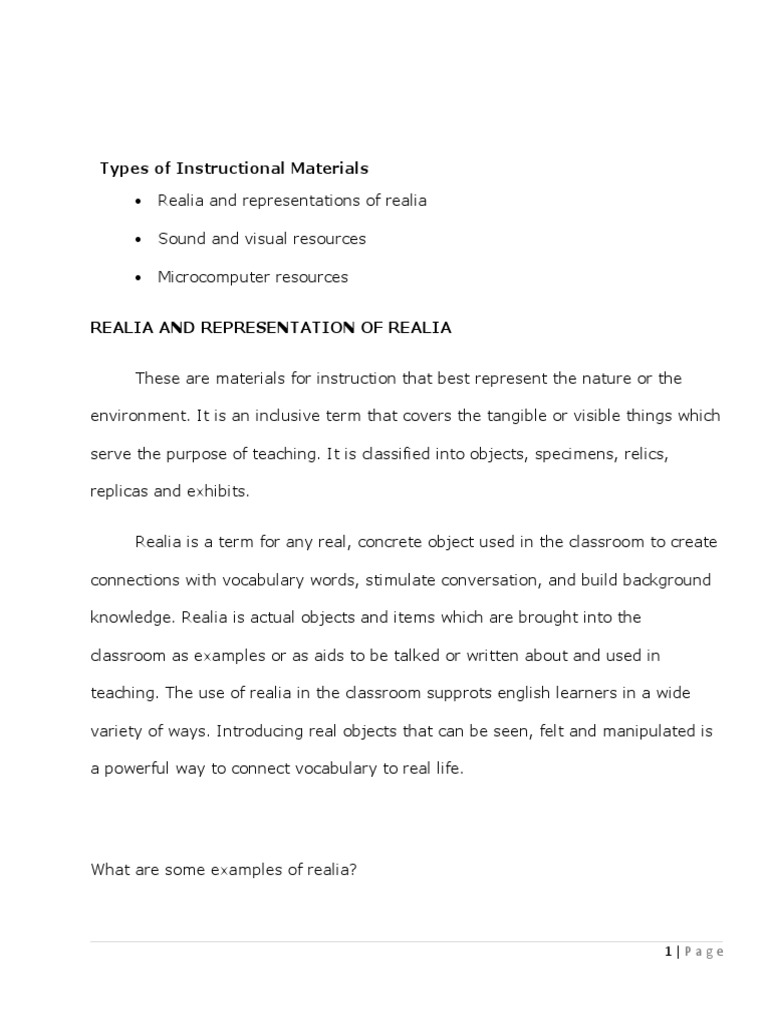 Types of Instructional Materials Written | PDF | Learning | Classroom
