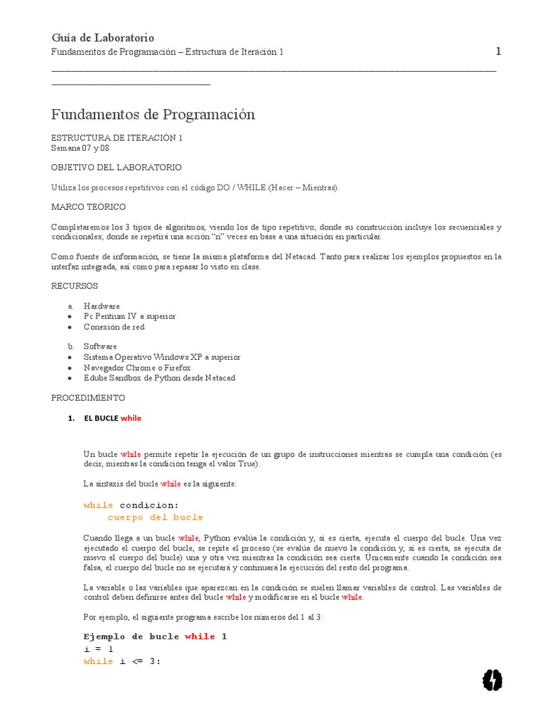 Estructura de Iteración en Python | PDF | Python (lenguaje de ...