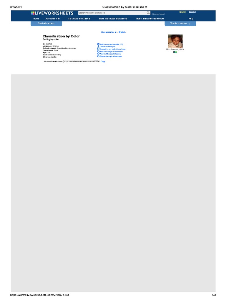 Classification by Color Worksheet Page 2 | PDF | Worksheet ...