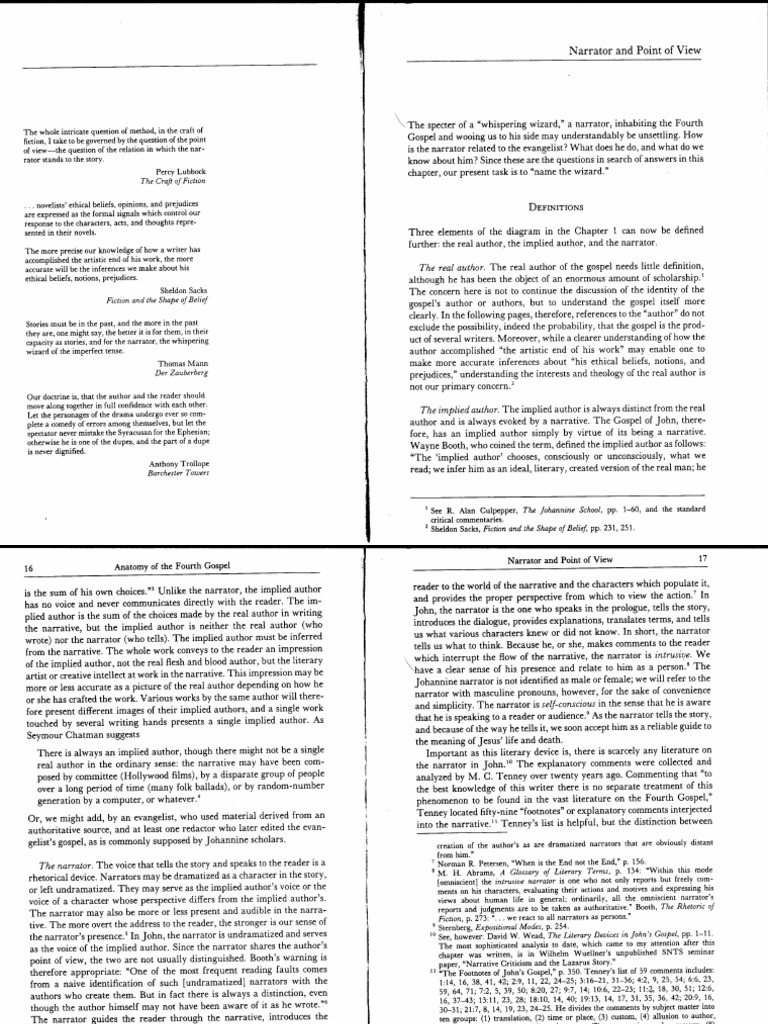 Narrator and Point of View | PDF