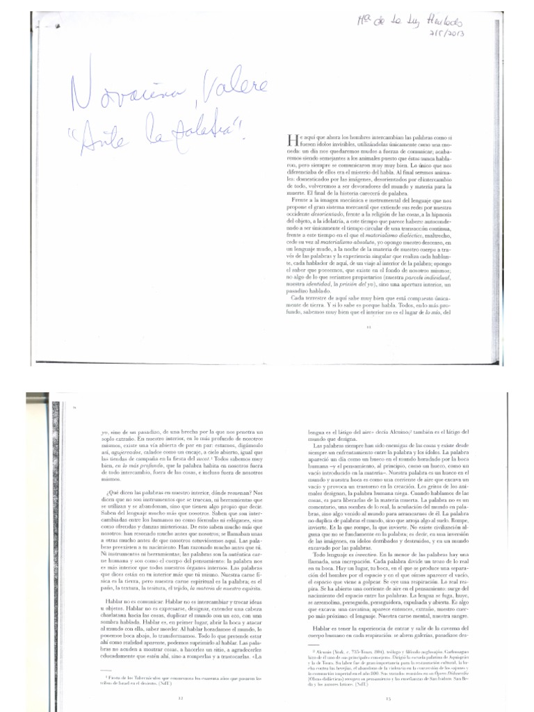 Novarina Ante La Palabra | PDF