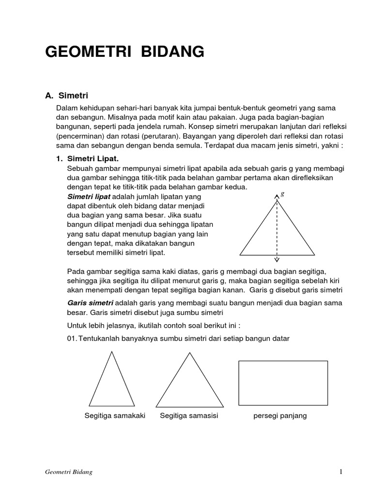Simetri Lipat dan Putar dalam Geometri | PDF
