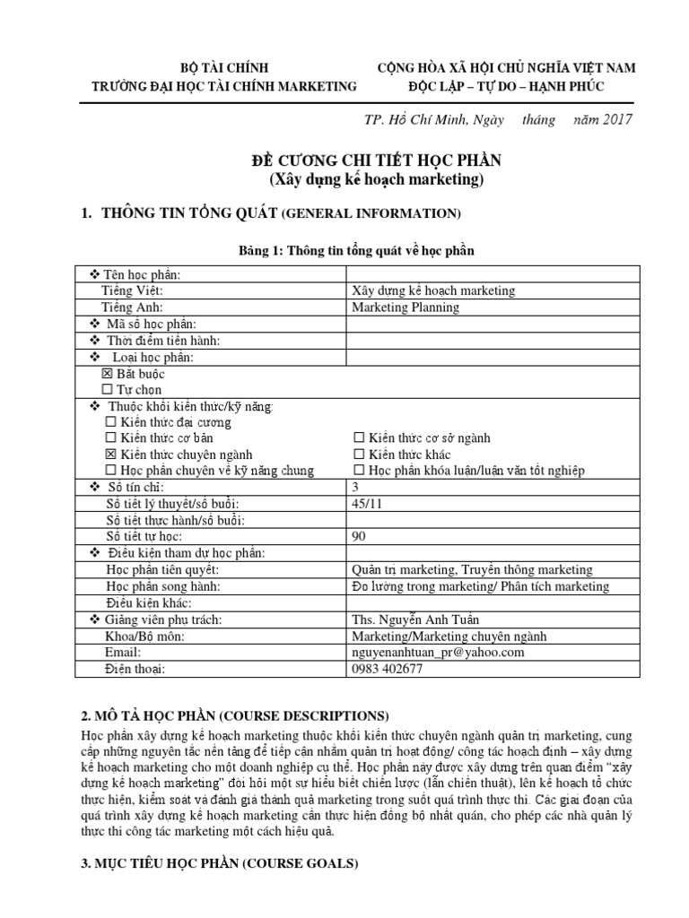 Xay Dung Ke Hoach Marketing | PDF