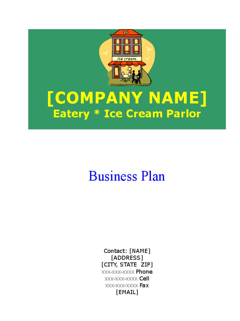 Ice Cream Parlor Business Plan Template | PDF | Restaurants | Menu