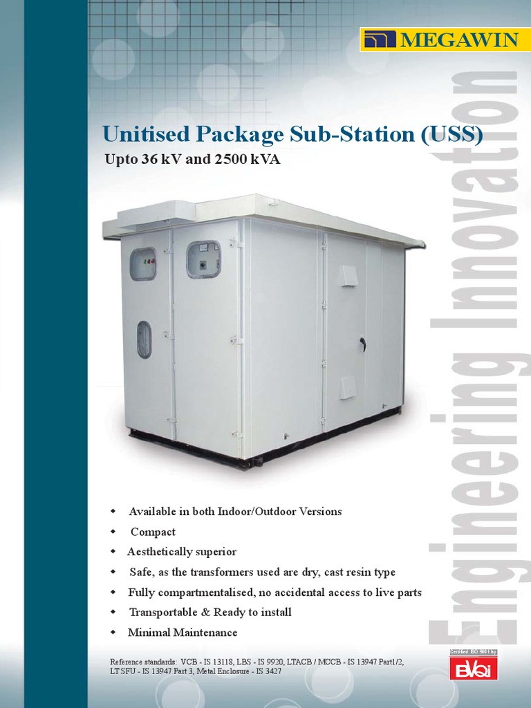 Unitised Package Sub Station Uss Upto 36 KV and 2500 Kva | PDF ...