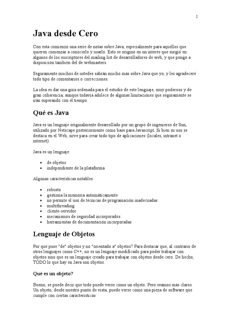 Manual Java | PDF | Java (lenguaje de programación) | Objeto (informática)