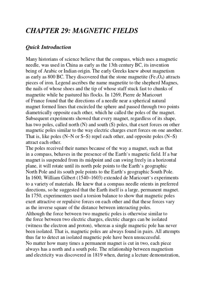 Chapter 29-Magnetic Fields | PDF | Magnetic Field | Torque