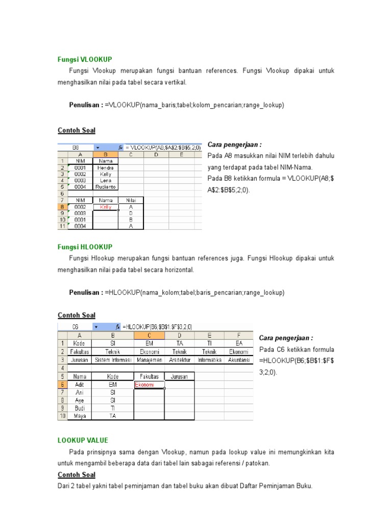 Fungsi VLOOKUP | PDF | Metode & Bahan Ajar