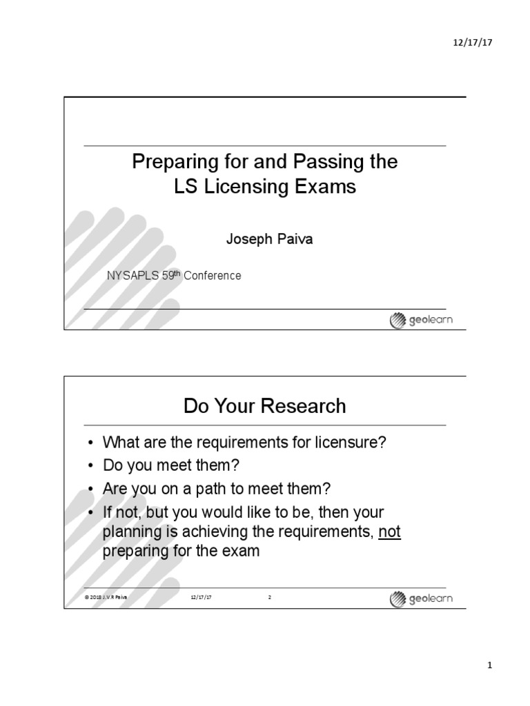 Preparing For and Passing The LS Licensing Exams: Joseph Paiva | PDF ...
