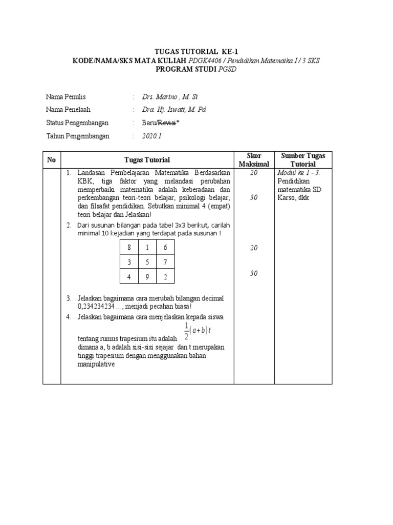 Tugas Tutorial Ke 1 | PDF