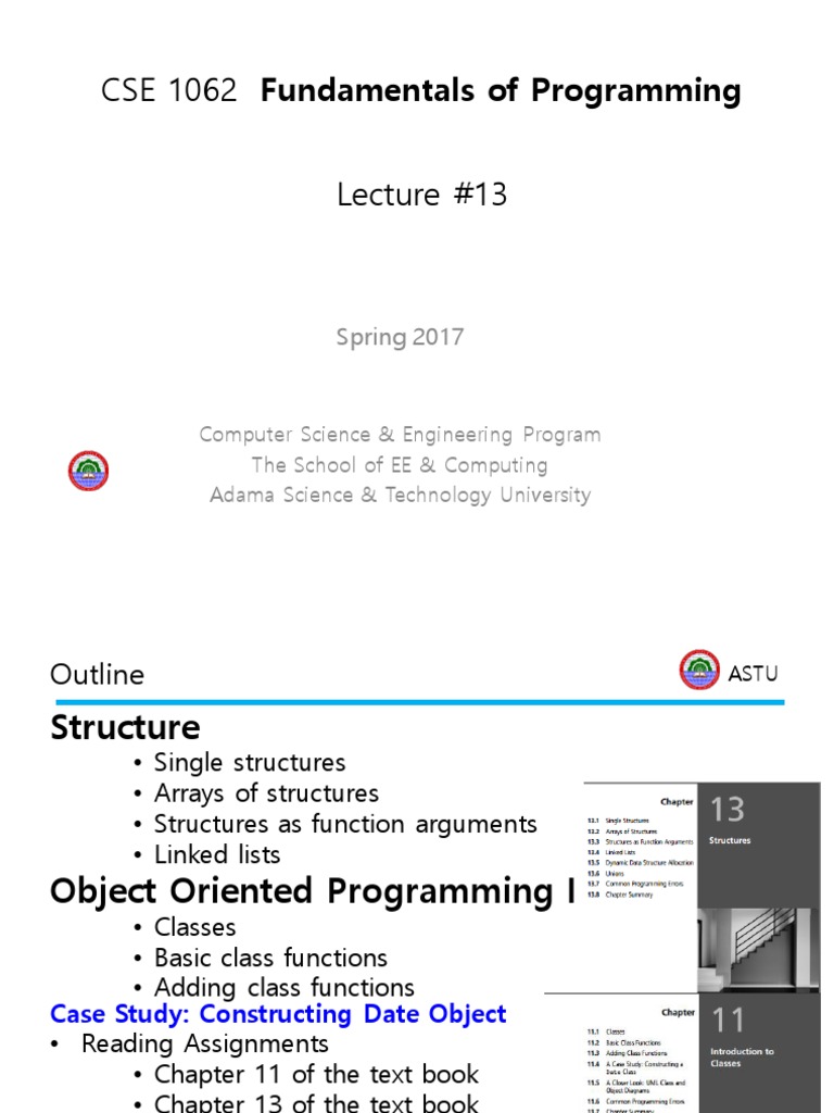CSE 1062 Fundamentals of Programming Lecture #13: Spring 2017 | PDF | Class (Computer ...