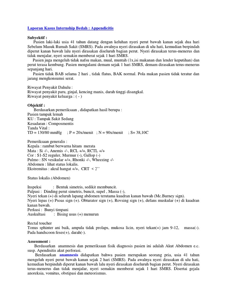 Laporan Kasus Internship Bedah | PDF