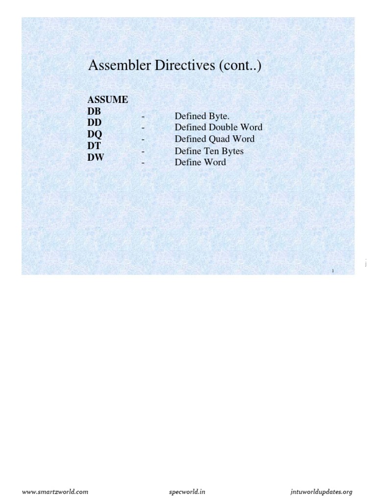 Understanding Assembler Directives | PDF | Assembly Language | Subroutine