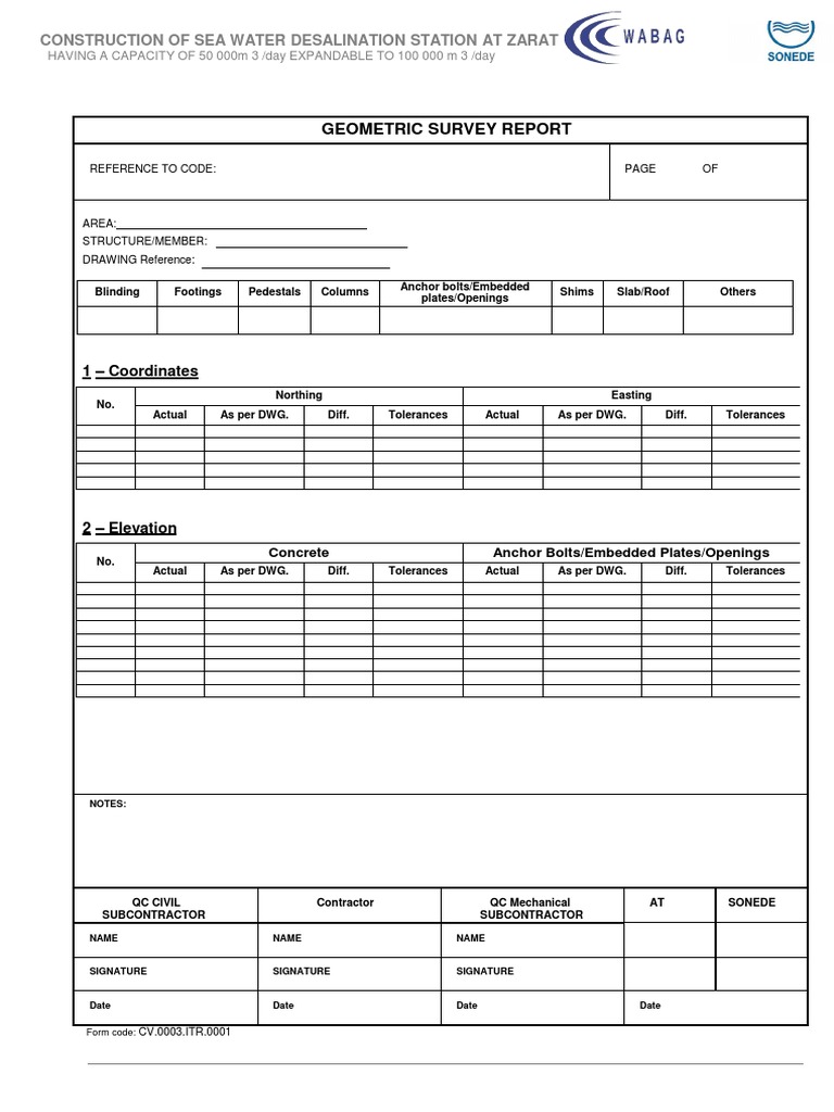 Handover From Civil To Mechanical Installation-ITR001 | PDF
