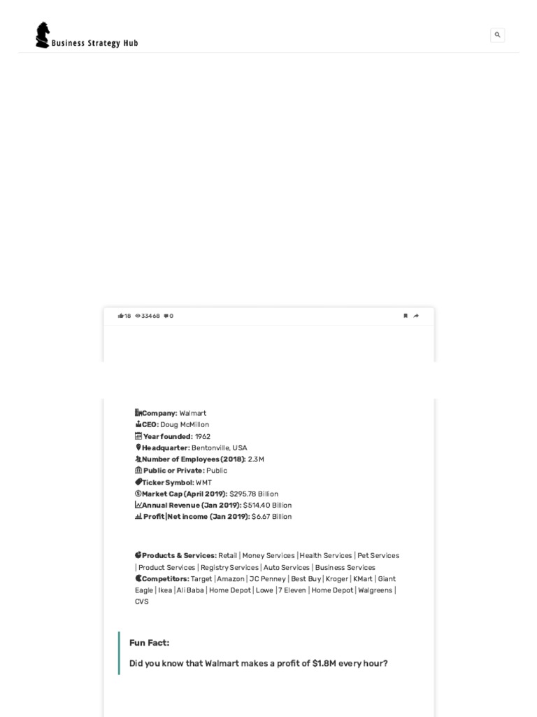 Walmart SWOT Analysis 2019 - SWOT Analysis of Walmart - Business ...
