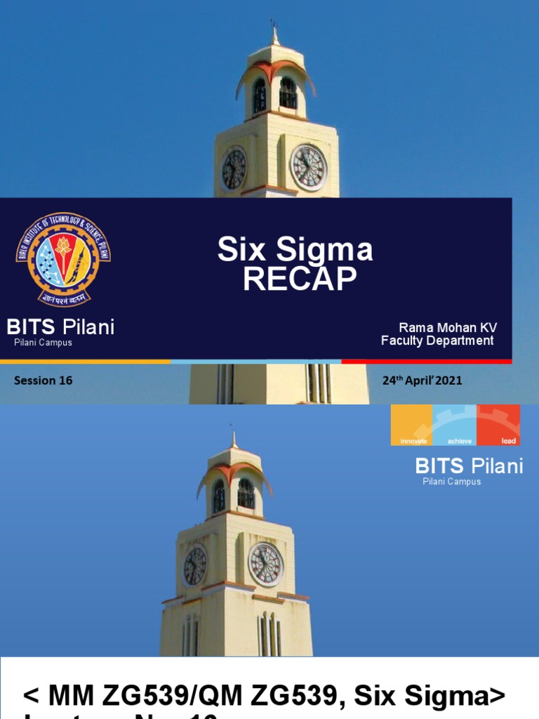 Six Sigma Recap: BITS Pilani | PDF | Analysis Of Variance | Statistics