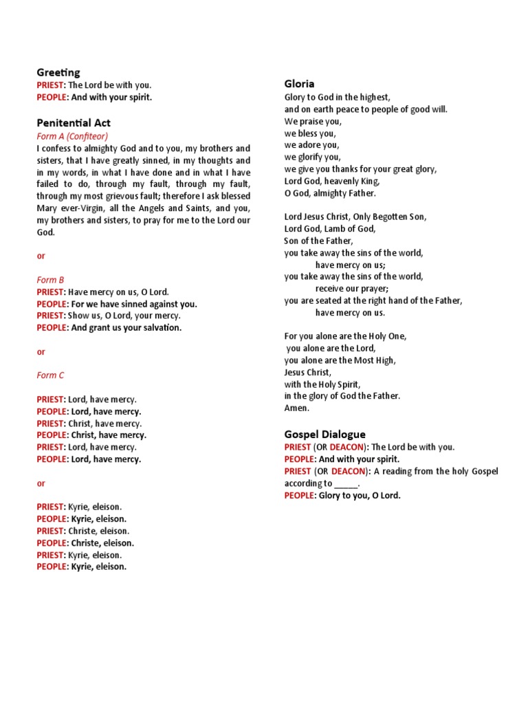 Mass Commentator Guide Covid Edition | PDF | God The Father | Eucharist