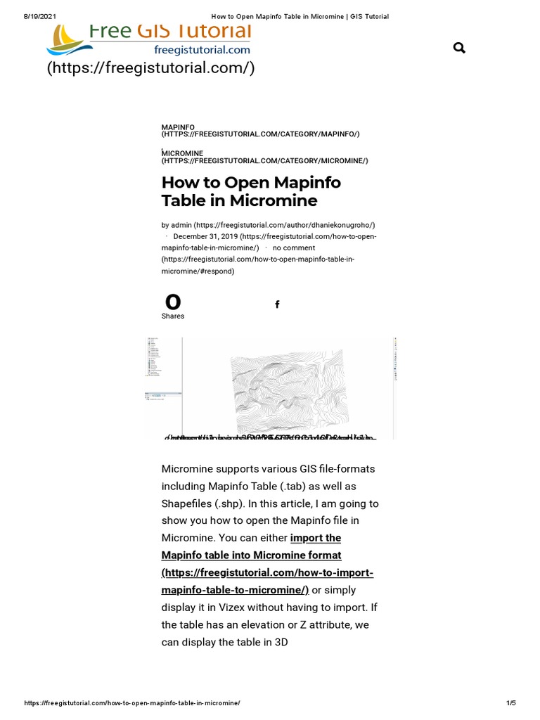 How To Open Mapinfo Table in Micromine - GIS Tutorial | PDF | Geographic Information System ...