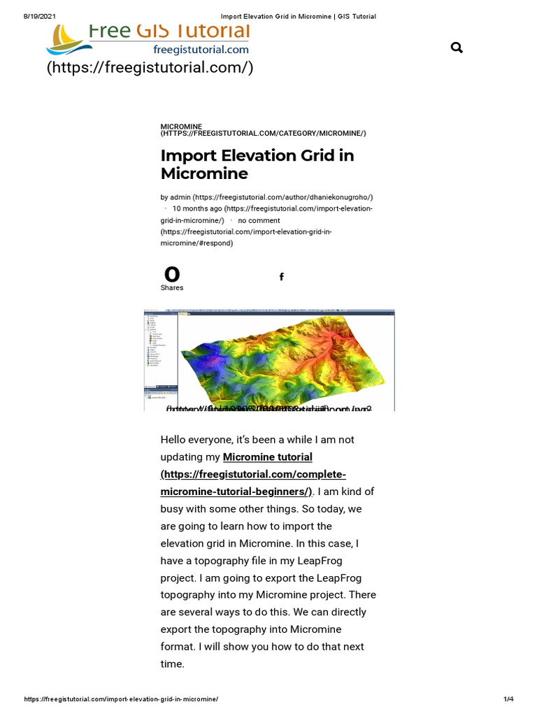 Import Elevation Grid in Micromine - GIS Tutorial | PDF | Geographic Information System ...