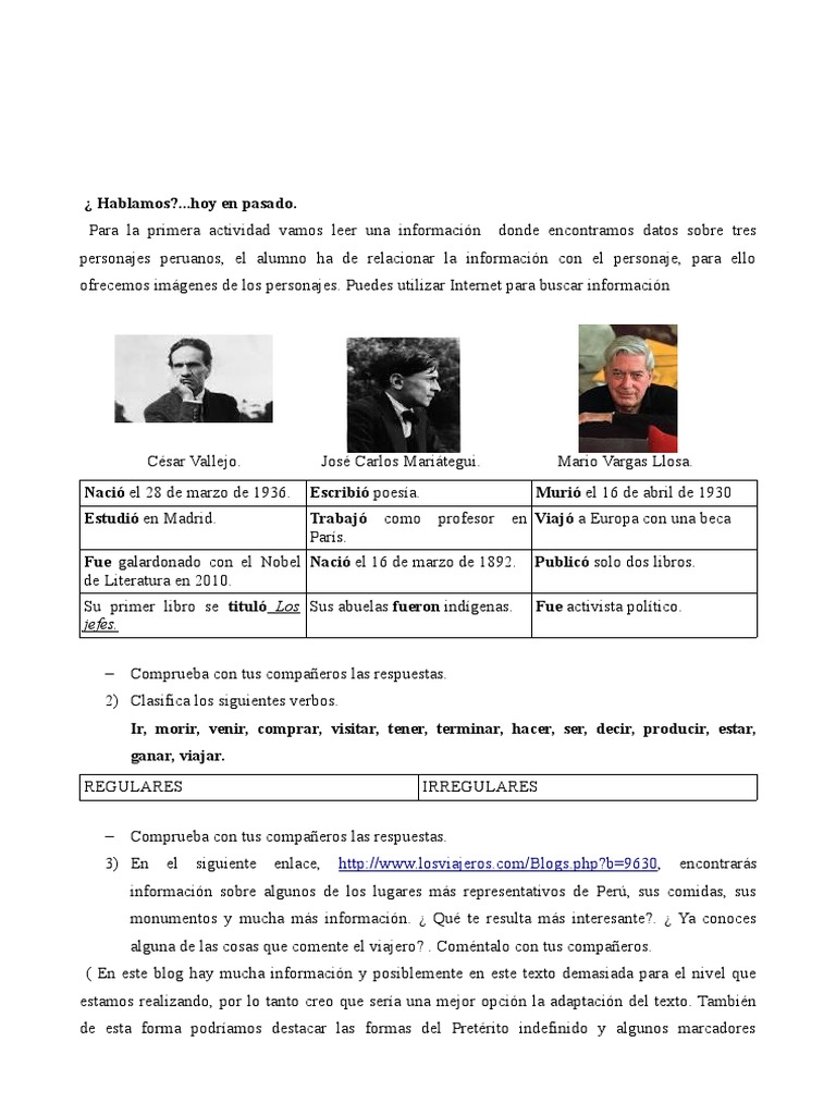 Preterito - Indefinido-Aula 2 - Unidad 2 Anexo | PDF | Alimentos | Cocina