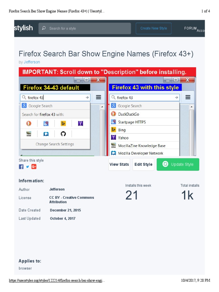 Firefox Search Bar Show Engine Names (Firefox 43) - 20171004 | PDF ...
