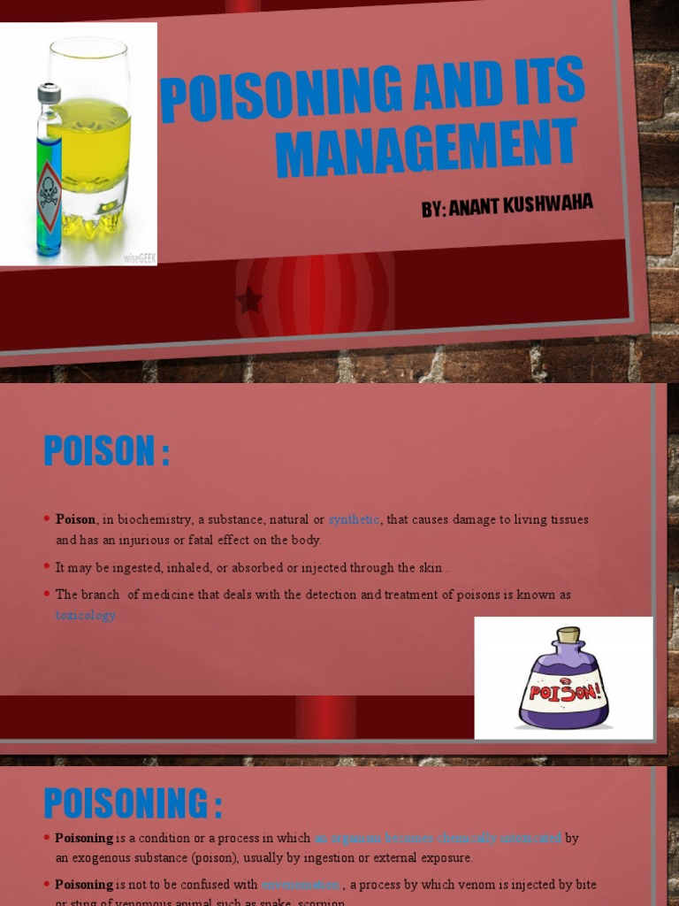 Poisoning and Its Management | Download Free PDF | Poison | First Aid