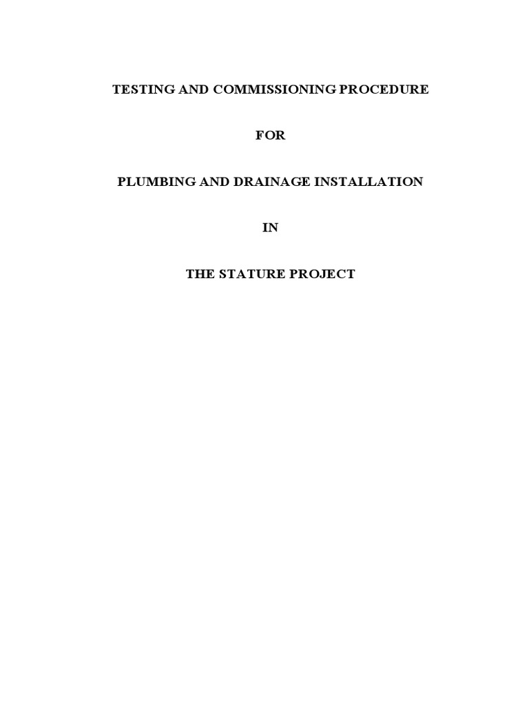 Testing and Commissioning Procedure For | PDF | Pump | Construction